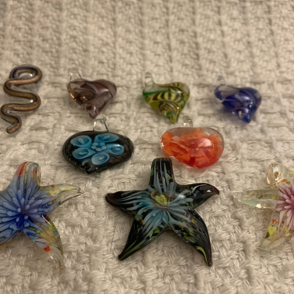 Jewelry | Colorful Art Glass Heart Snake Star Necklace | Poshmark
